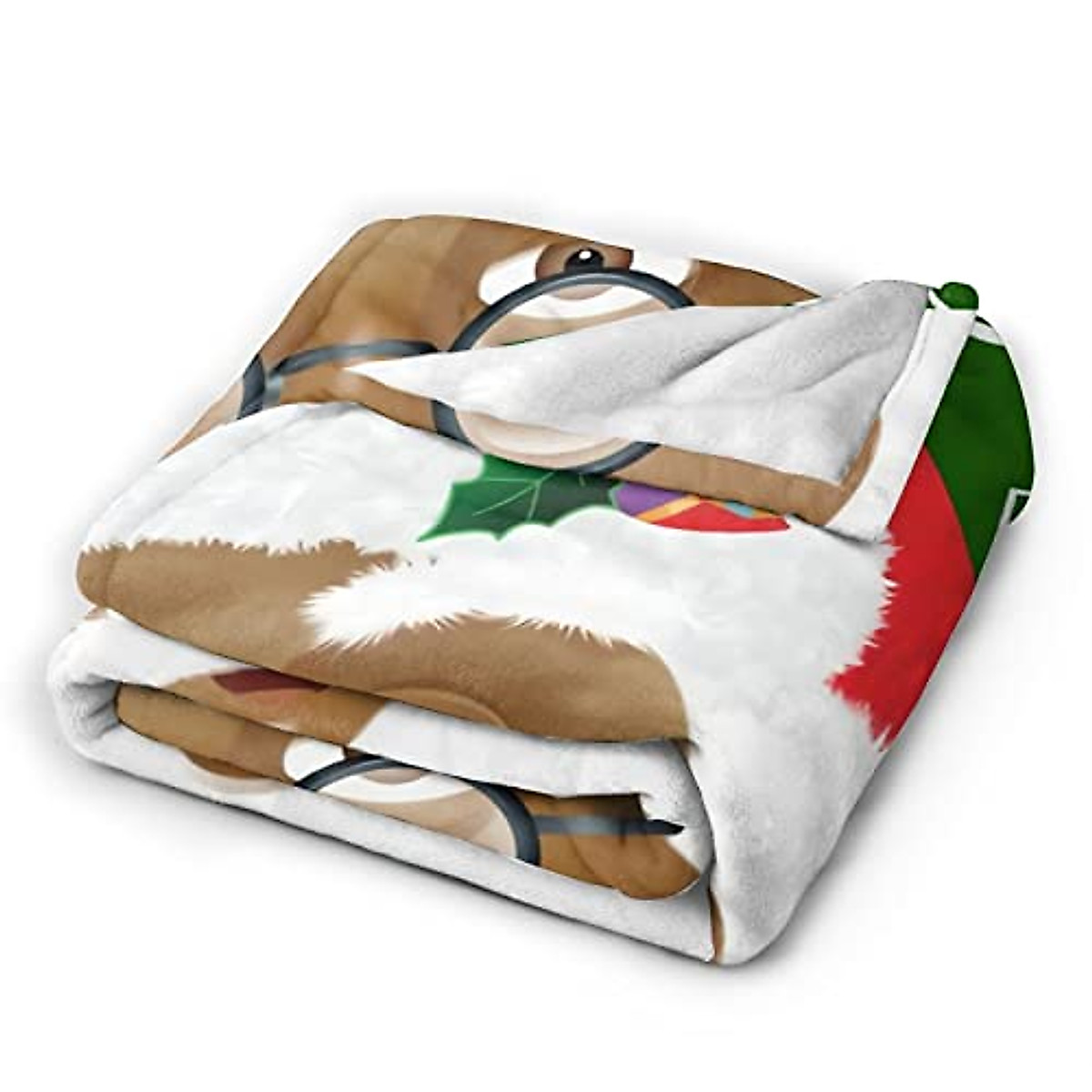 Flannel Throw Blanket,African American Santa Claus Christmas Holiday Ultra Soft Lightweight Warm Cozy Fleece Blanket for Couch Bed Travel Home Bedroom Adults Kids 60"x50"