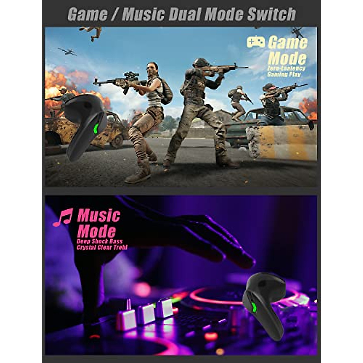 ZBC Earbuds Wireless Bluetooth in-Ear Headphones with 4 Microphones ENC Noise Cancelling Clear Calls Wireless Ear Buds 30H Playback IPX5 Waterproof Sports Stereo Earphones for iPhone Android (Green)