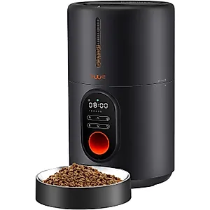 Tetsbo Automatic Cat Food Dispenser, Automatic Cat Feeders with Freshness Preservation, Timed Cat Feeder for Dry Food,Up to 6 Meals Per Day,Timed Pet Feeder for Cats/Dogs