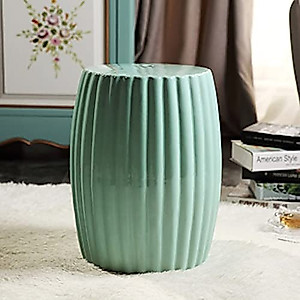 XARONF European-Style Home Decorations, Dressing Stools, Living Room Flower Ceramic Drum Stools, Pavilions Drying Stools. (Color : Blue)