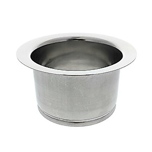 Essential Values Kitchen Extended Sink Flange, Deep Polished Stainless Steel Flange for Insinkerator Garbage Disposals and Other Disposers That Use A 3 Bolt Mount and A Thicker Sink