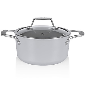 TECHEF - CeraTerra Collection, 2.8-quart Ceramic Nonstick Soup Pot with Glass Lid (PFAS, PTFE, and PFOA Free), Made in Korea (2.8-quart)