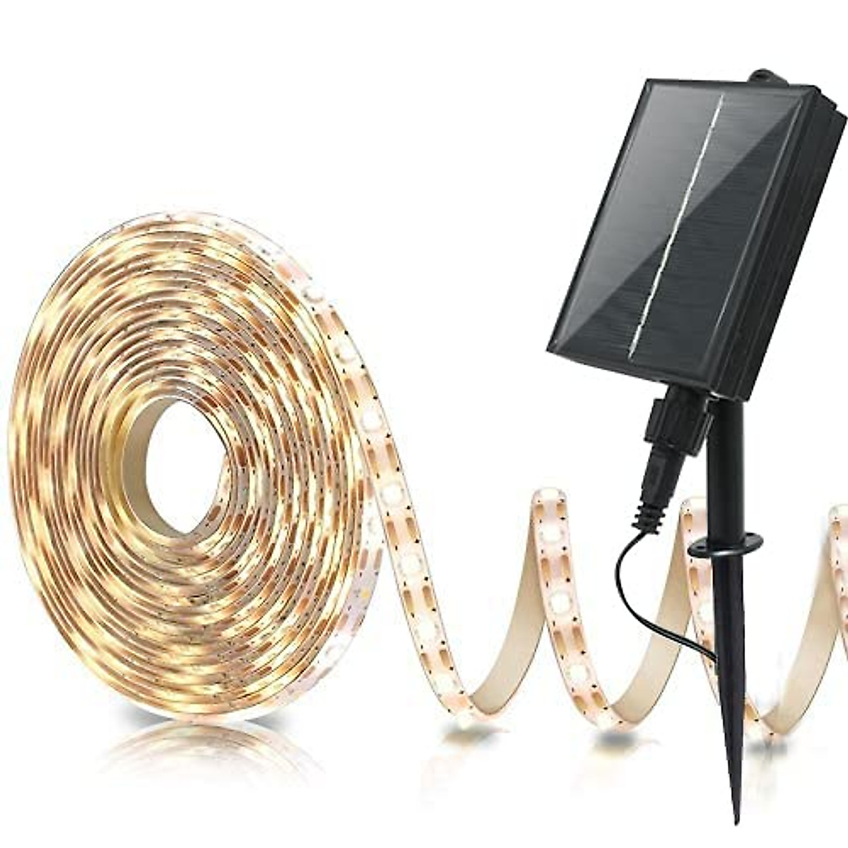LOGUIDE Outdoor Solar LED Strip Lights,2022 Upgrade Cuttable Rope Lights -8 Modes 180 LED,Solar Powered Flexible Waterproof String Lights Warm White- Garden/Home/Patio/Courtyard
