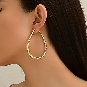 Lightweight Teardrop Hoop Earrings for Women