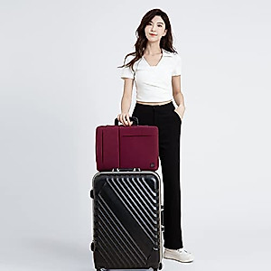 DOMISO 17 Inch Laptop Sleeve Shoulder Bag Water-Resistant Protective Case for 17.3" Dell Inspiron/MSI GS73VR Stealth Pro/Lenovo IdeaPad 300 320 321/ HP Envy 17/ LG Gram 17"/ ROG Strix GL702VS,Fuchsia