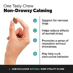 PetHonesty Hemp Calming Chews for Dogs - Natural Soothing Chews with Hemp + Valerian Root, Stress & Dog Anxiety Relief- Helps Aid with Thunder, Fireworks, Chewing & Barking (Chicken) - 90 Count