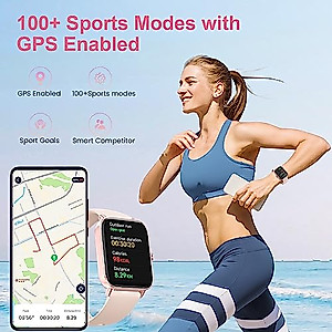 Fitness Smart Watch with Alexa for Women Men, 24/7 Heart Rate, Blood Oxygen, Stress and Sleep Tracker,100 Sports Modes, 5ATM Waterproof Activity Trackers and Smart Watches with Step Tracker, Pedometer