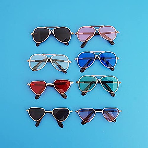 CHDHALTD Pet Glasses, Lovely Cute Photos Props Toy for Small Dog Cat Eye Wear Fashion Pet Glasses(A,Pink)
