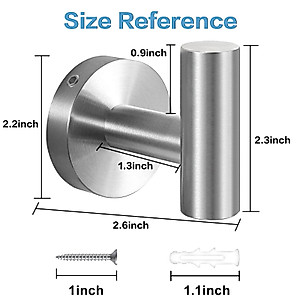 Budding Joy Towel Hooks for Bathrooms 4 Pack Brushed Nickel Towel Hook Coat Hooks Wall Mounted SUS304 Stainless Steel Wall Hook Robe Hook Towel Hanger for Bathroom Kitchen Hotel Garage Heavy Duty