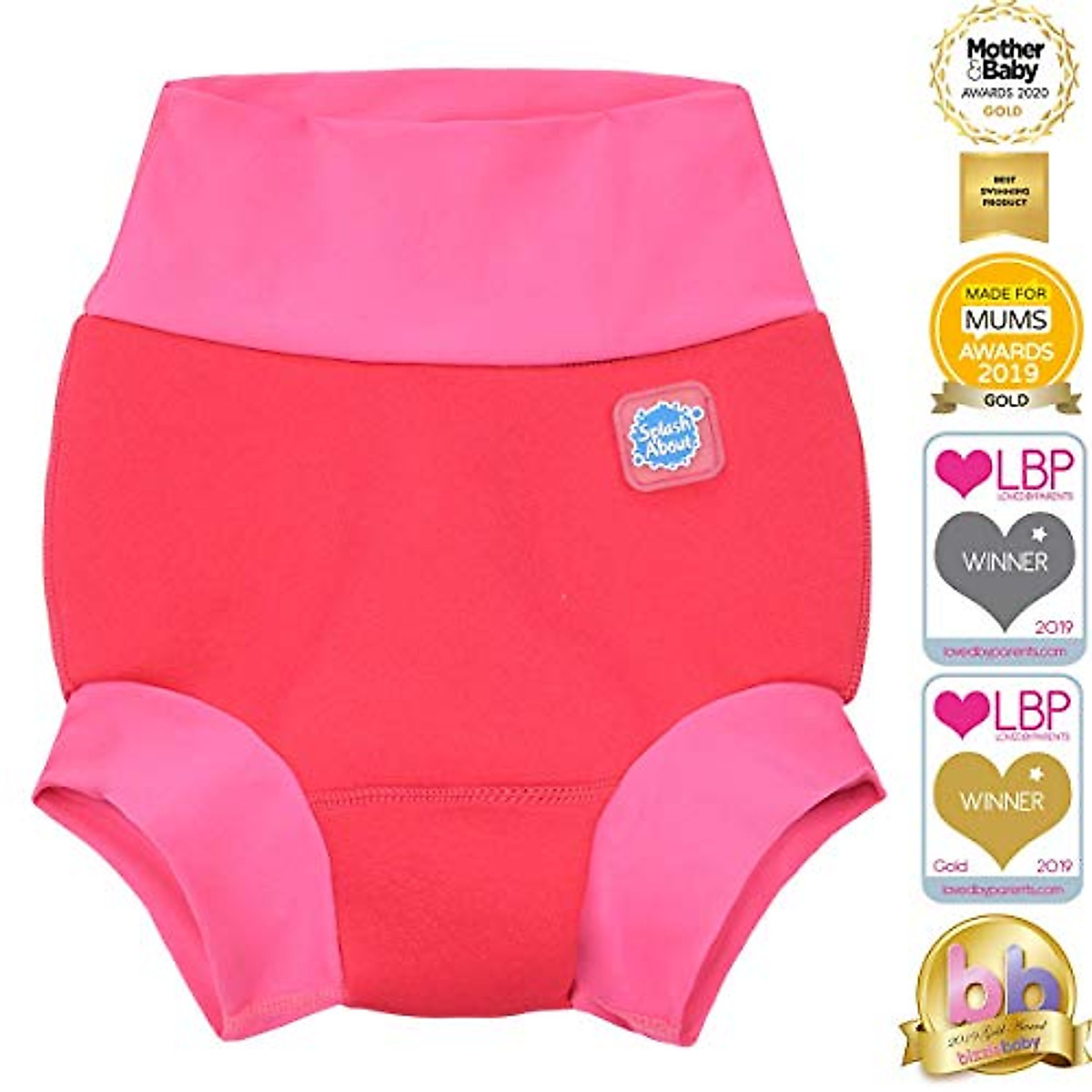 Splash About Happy Nappy Swim Diaper, Pink Geranium,12-24 Months