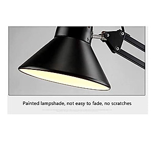 KNOXC Bedside Lamp, Metal Desk Lamp Swing Arm Desk Lamp Adjustable Goose Neck Architect Study Table Lamp Eye-Careading Lamp for Home Office Easy to Assemble/Red1