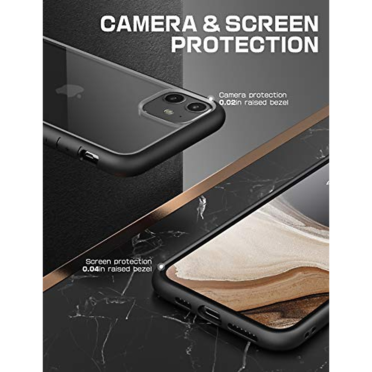 SUPCASE Unicorn Beetle Style Series Case Designed for iPhone 11 6.1 Inch (2019 Release), Premium Hybrid Protective Clear Case (Black)