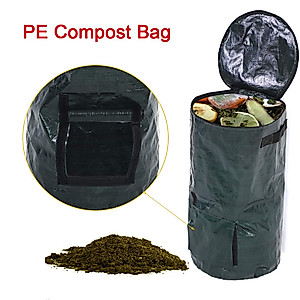 Mintata Collapsible Compost Bag, 2 Sizes Kitchen Garden Yard Organic Waste Compost Bag Environmental Friendly PE Growers Bags (Size : 3560cm)