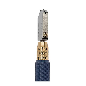 TOYO TC17B Glass Cutter | Brass Handled Supercutter | Straight Blade | Original Self Oiling Glasscutter | Made in Japan