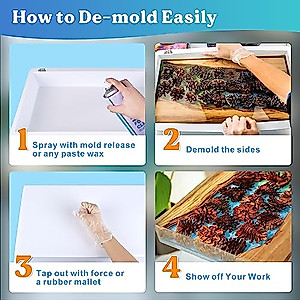 LET'S RESIN Large Resin Molds Silicone, 18 X 10 Inch HDPE Resin Table Molds No Seal Rectangle Form, Thick Big Silicone Molds for Epoxy Resin, Resin River Table, Large Resin Tray