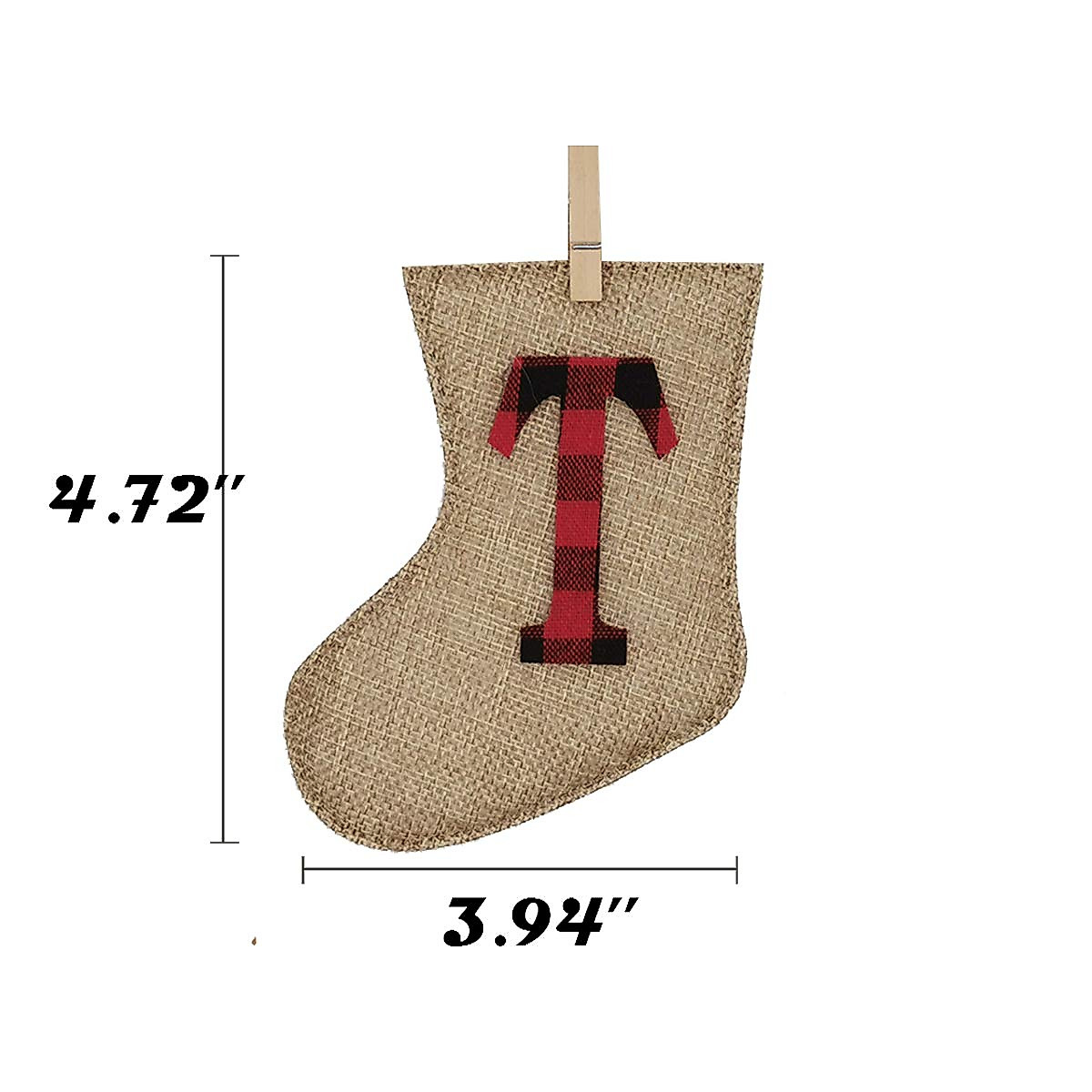 Merry Christmas Banner - Burlap Sock Shaped Christmas Decoration, Unique Hand-Sewn Christmas Decor, Great Firepalce Decoration for Christmas
