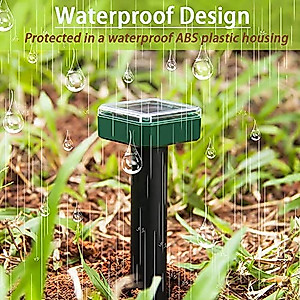Mole Repellent Solar Powered 10 Pack Snake Repellent Squirrel Gopher Repellent IP44 Waterproof Ultrasonic Rodent Repellent and Deterrent Mole Trap Killer for Your Yard,Farm,Garden