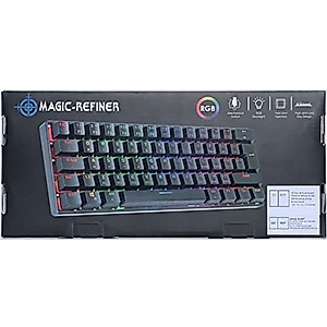 UK Layout 60% True Mechanical Gaming Keyboard Type C Wired 61 Keys LED Backlit USB Waterproof Keyboard 14 Chroma RGB Backlight Full Anti-ghosting Keys for Computer/PC/Laptop/MAC (White/Blue Switch)