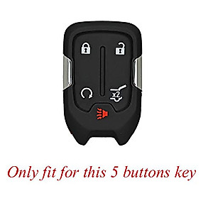 Btopars 2pcs Black Rubber Key Fob Remote Case Cover Keyless Entry Holder Shell Compatible with GMC Acadia Terrain Sierra Chevrolet Silverado HYQ1AA 13584502 1551A-AA