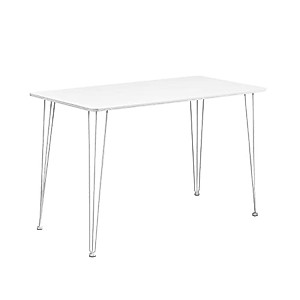 Kitchen Dinner Table, RVEE Modern Rectangle Dining Table White Minimalist Kitchen Table for 4 Person