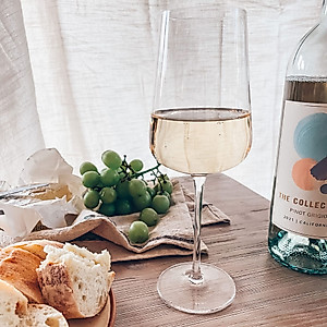 PURE MORA The Shirley White Wine Glasses - The Shirley - Set of 4, 12 oz, Classic Hand Blown Crystal Glass, Perfect for Tasting Rose, Chardonnay, Riesling Etc. Unique, Fancy, and Dishwasher Safe