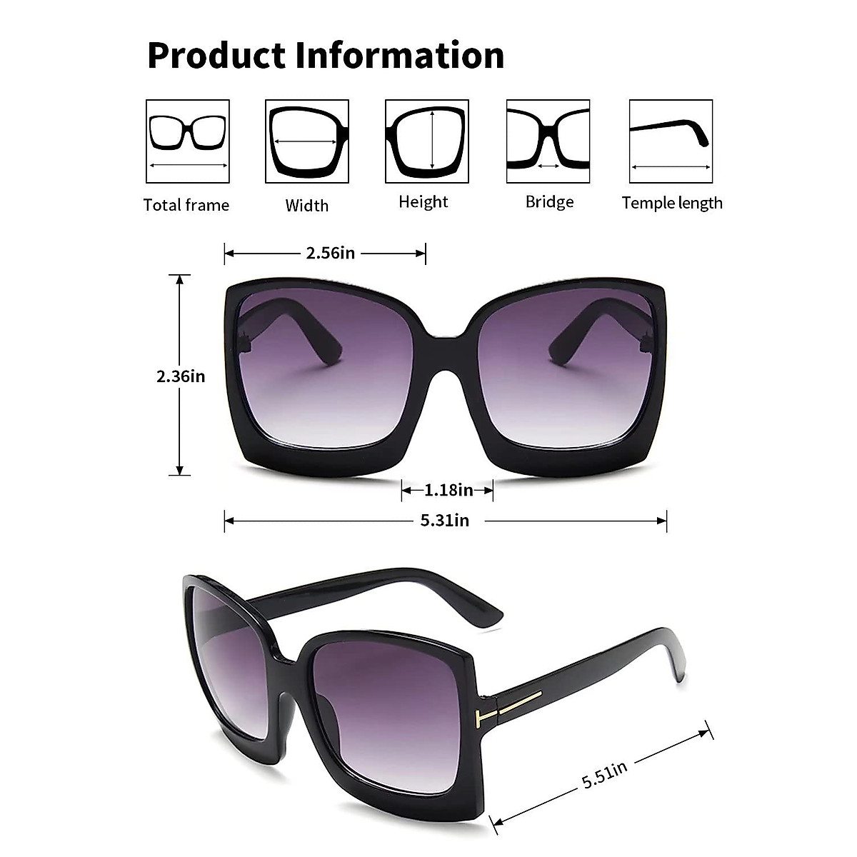 SINBRLAI Women's Oversized Sunglasses Trendy Square Sun Glasses Retro Leopard Large Frame Big Sunglasses Womens UV400 Protection