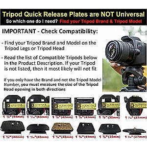 DaVoice 42mm Tripod Quick Release Plate Head Mounting Parts Replacement for Ambico V-0554, Promaster 6100 6160 7100 FW29T, Vivitar V3000 Hakuba S-4500 S-6000 Velbon Sherpa 200R 800R Tripod Mount 1 5/8