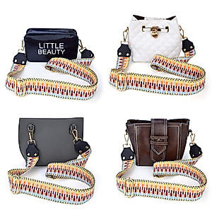 LIFEMATE Wide Bag/Purse Strap Replacement Crossbody Shoulder For Women Adjustable Jacquard Woven Cotton Guitar Strap Banjo Strap Style (Style 6)