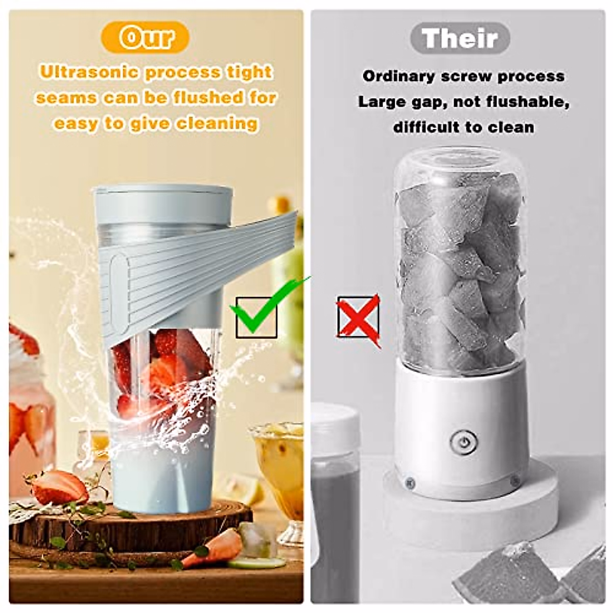 Portable blender for shakes and smoothies,Personal blender, 20000r/m, 16 oz Traveling Fruit Veggie Juicer Cup With 7 Blades, Portable Blender USB Rechargeable