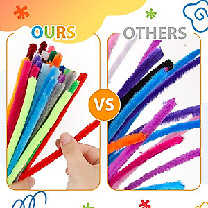 Caydo 100PCS Pipe Cleaners in 10 Colors, Multi-Color Chenille Stems Craft Supplies for Creative DIY Art and Crafts Decorations (6 mm x 12 Inch)