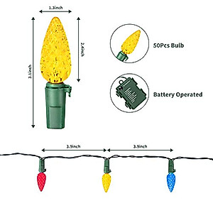 StillCool Battery Operated String Lights,16.4ft 50LED Multicolored Strawberry Lights for Garden Roof Party Christmas Halloween Decoration