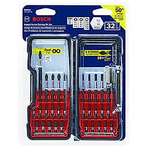 BOSCH SBID32L 32-Piece Impact Tough Screwdriving Bit Assorted Set with Included Case