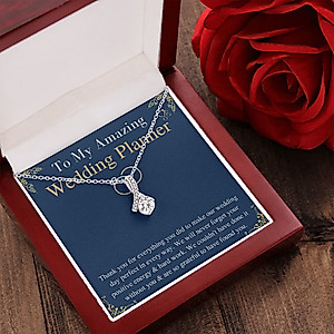 Meaningful Jewelry Gifts For Wedding Planner Necklace from bride and groom Thnak you gift for Event Organizer Jewelry for Wedding Ceremony Keepsake gift with Message Card (Standard Black Box)