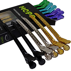 KACYDI 12 Pcs Metal Hair Clips, Duckbill Clips for Styling, Sectioning and Curling by Hairdresser or Home, 6 Colors, Ideal Gift Choice for Stylists and Girls, Portable and Easy to Carry