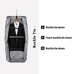MATEIN Carry On Garment Bags for Travel, Water Resistant Hanging Suit Bag for Men Women, Foldable Garment Luggage with Wrinkle Free Suitcase Cover for Suit Gown Overshirt Sweater, Grey