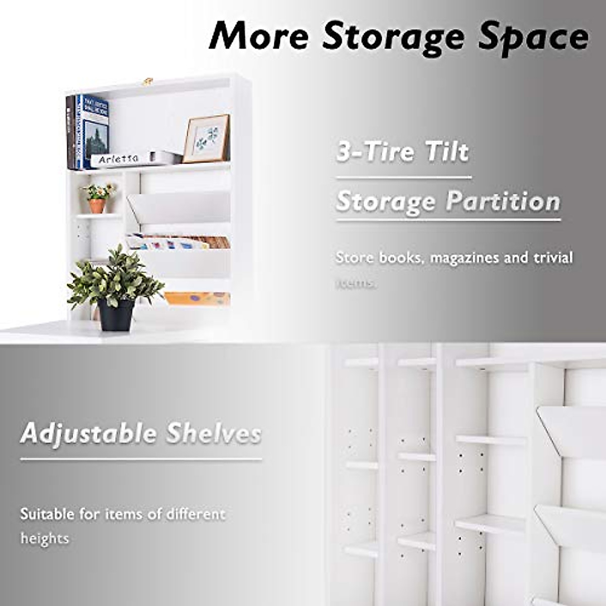 Casart Multi-Function Computer Desk, Wall Mounted Fold Out Table, Convertible Desk Writing Desk for Home and Office