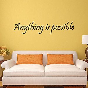 Hi-Shop Anything is Possible Bedroom Quote Decors Wall Saying Decals Quote for Home Wall Stickers Nursery Room Decor