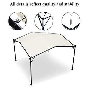 Scelto 12'x12' Outdoor Patio Gazebo Canopy Tent with Stable Iron Frame for Deck Garden Backyard, Beige