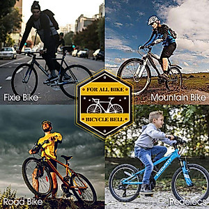 Bike Bell, Brass Bicycle Bell with Loud Long Sound Ringer for Adults and Kids, Road Bike and Mountain Bike Handlebars Cycling Accessories, Left and Right Hand Use