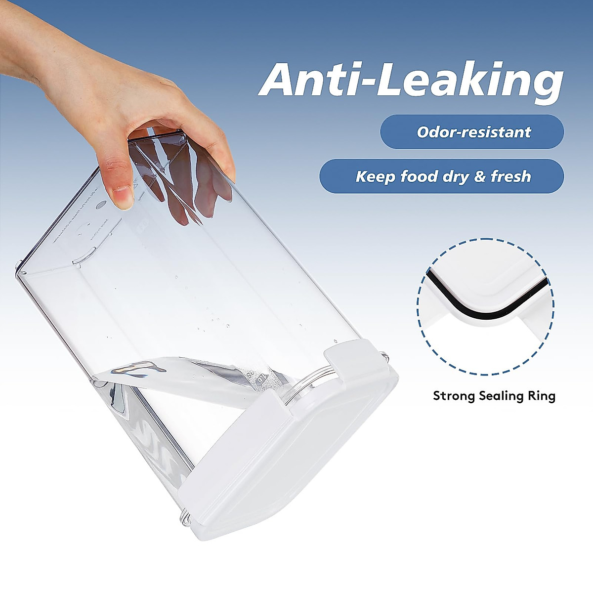 Crystal Clear Airtight Food Storage Containers with Lids, Plastic Canister Set for Kitchen Organization and Storage, for Flour, Sugar, Cereal, Rice, BPA Free Plastic 8-Pack with Different Sizes White