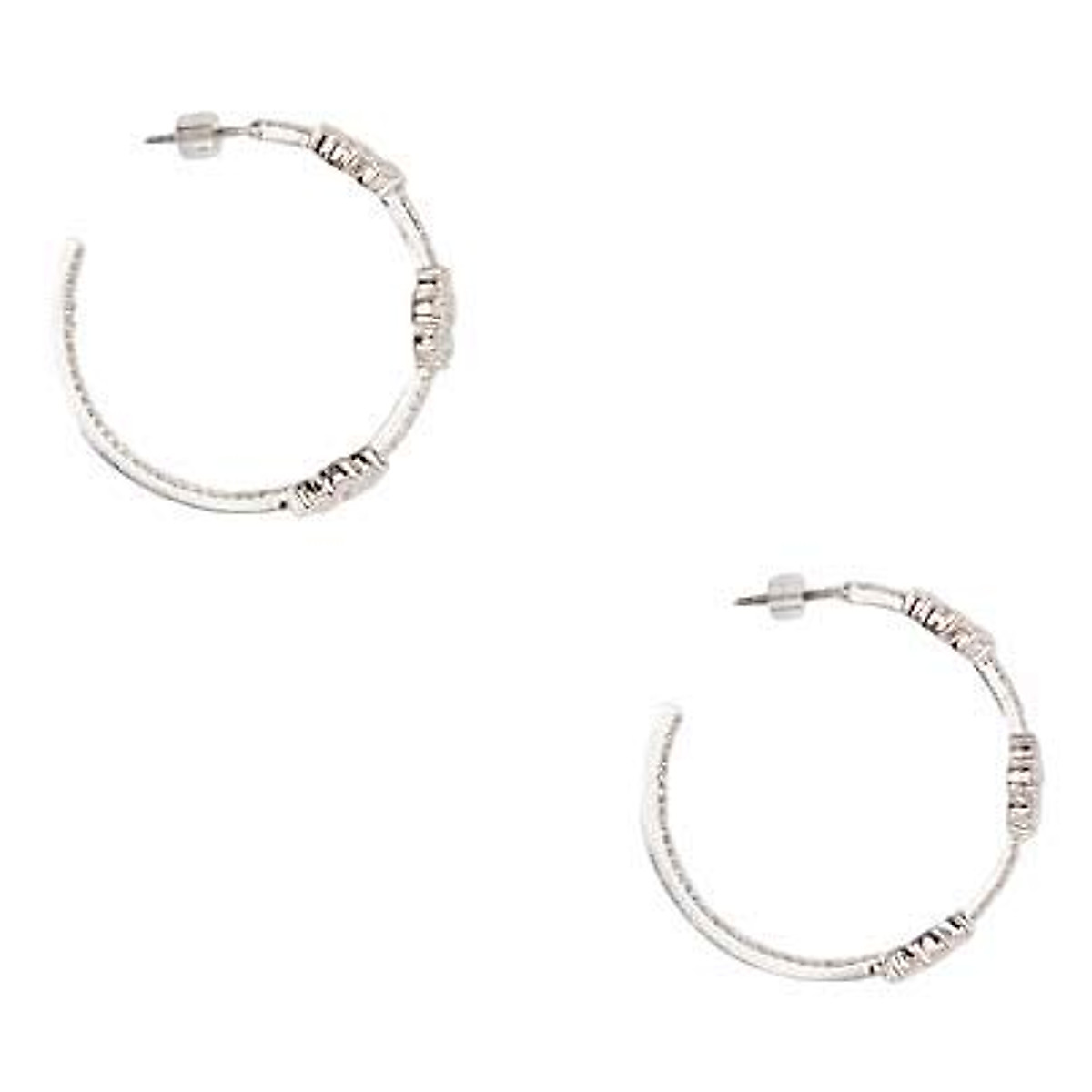 Kate Spade Gleaming Gardenia Flower Hoops in Silver