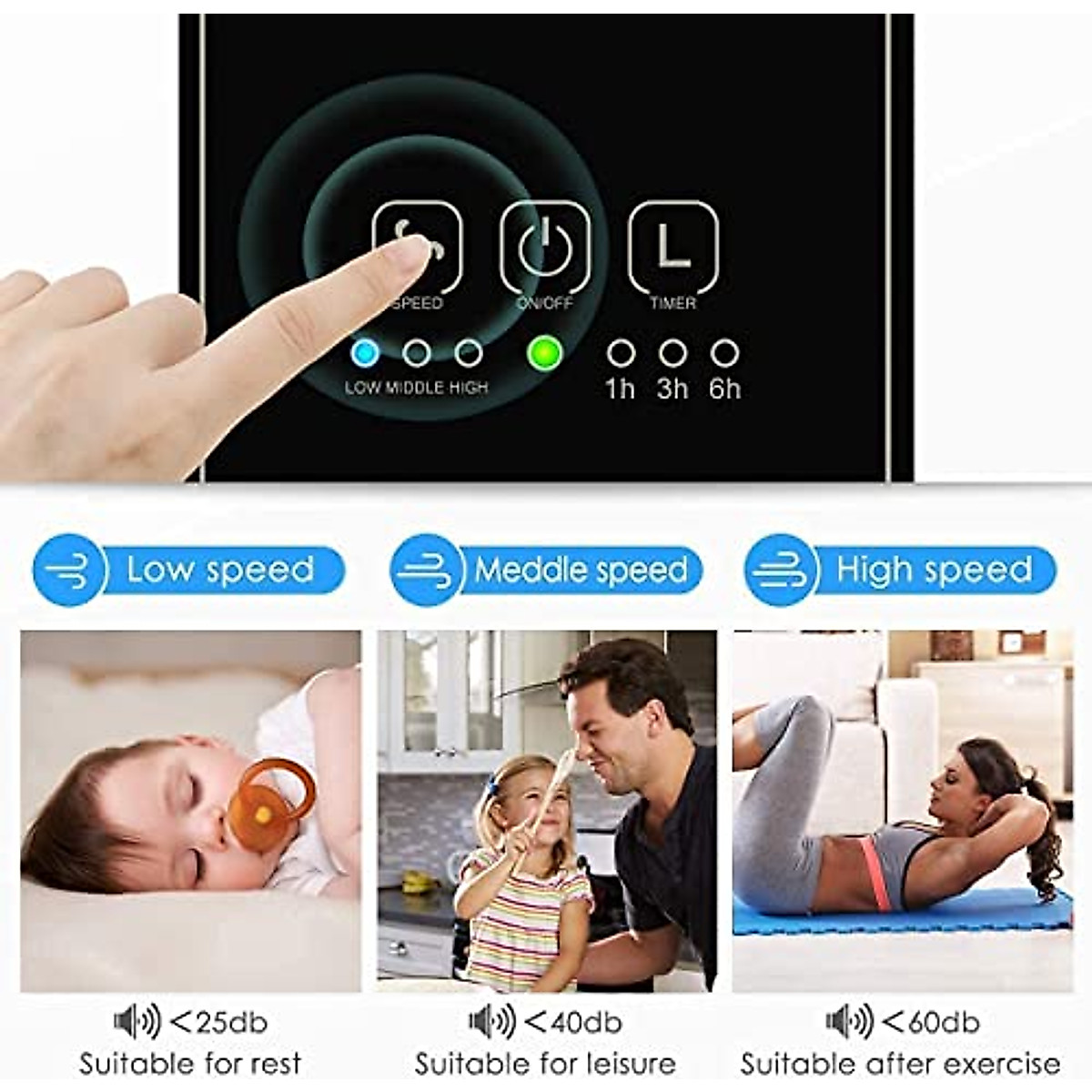 Vivibyan Personal Air Cooler, Portable Evaporative Conditioner with 3 Wind Speeds Touch Screen Small Desktop Cooling Fan, Mini Fan for Home, Bedroom Room, Office, Dorm, Car, Camping Tent, NEW WHITE