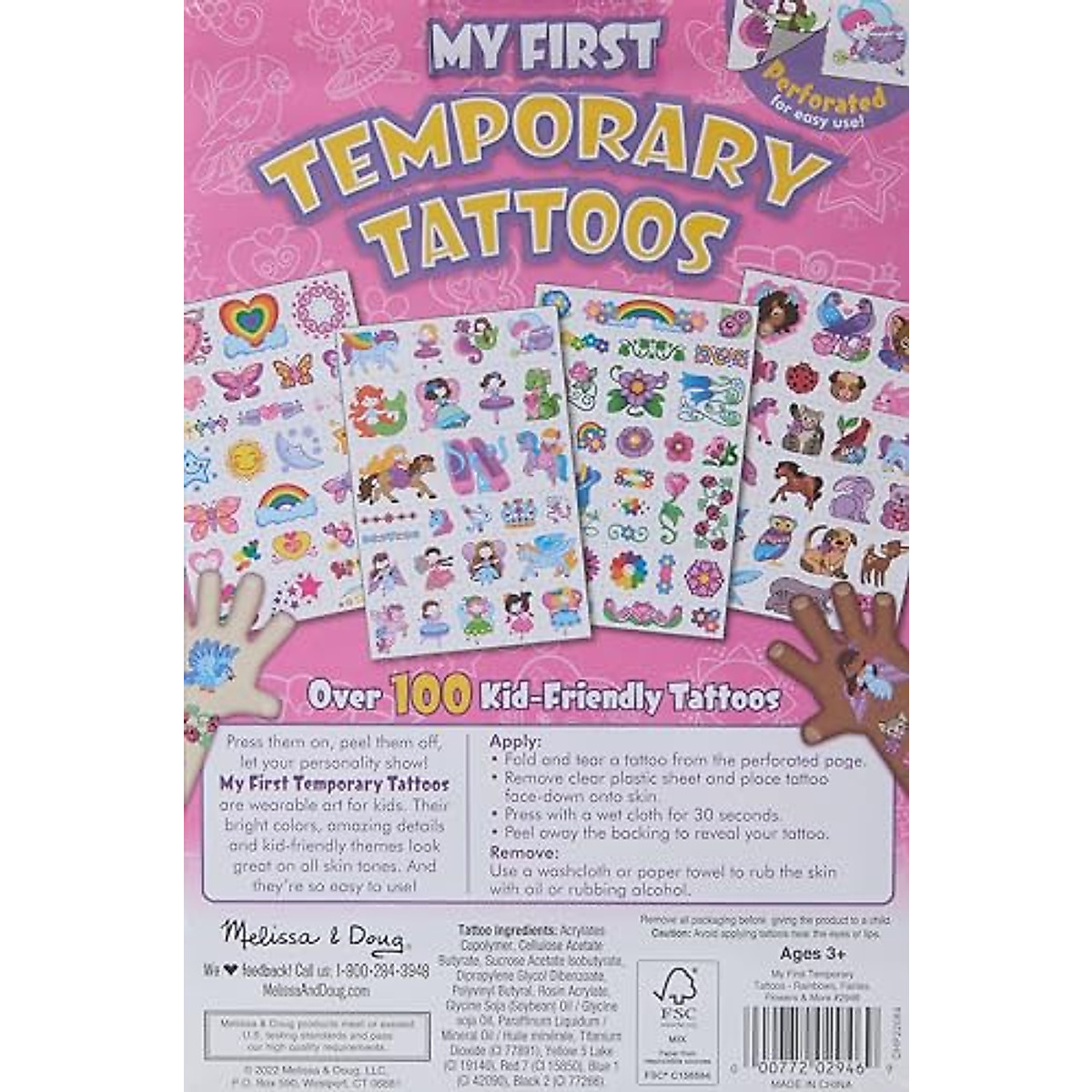 Melissa & Doug My First Temporary Tattoos - Pink Activity Pad Sticker Pad
