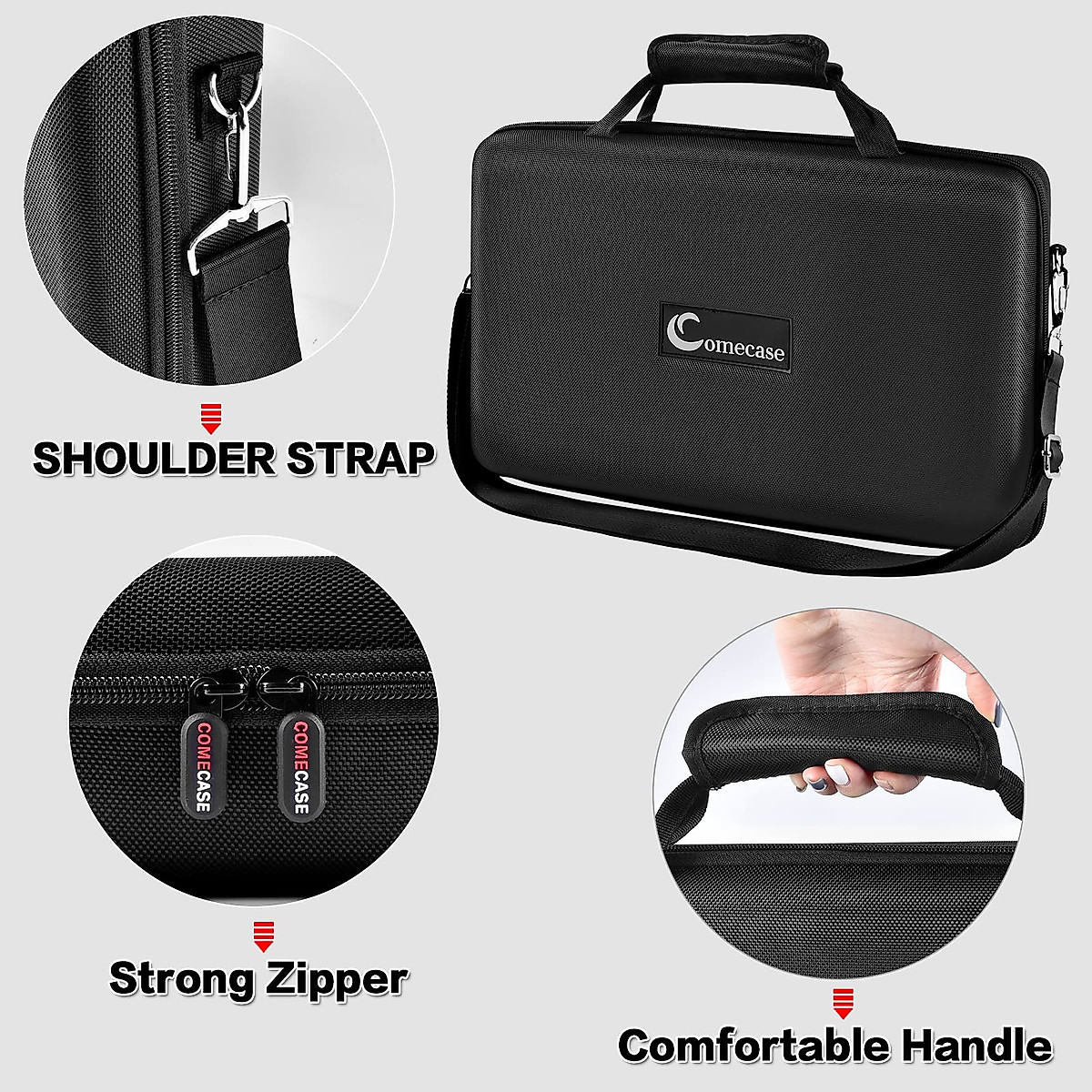 Comecase Large 3000+ Trading Card Game Holder & Organizer, Case for Baseball, Football Cards, for C.A.H, for TCG Cards and All Expansions. Storage Box with 7 Dividers and Shoulder Strap