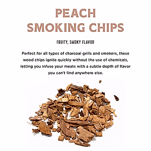 Fire & Flavor Premium All Natural Wood Chips for Smoker - Wood Chips for Smoking - Smoker Wood Chips - Smoker Accessories Gifts for Men and Women - Peach - 2lbs