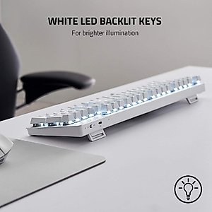 Razer Pro Type: Wireless Mechanical Productivity Keyboard Orange Mechanical Switches - Fully Programmable Keys - Bluetooth and Wireless Connectivity - Durable for Up to 80 Million Keystrokes