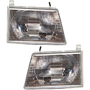 Evan Fischer Driver and Passenger Side Headlight Set of 2 Compatible with 1997-2002 Ford E-150 Econoline, 1997-1998 E-350 Econoline, 1997-2002 E-150 Econoline Club Wagon & 1997-2002 E-250 Econoline