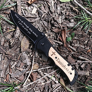 MRSLYFQH Christian Scripture Gifts Utility Tool,Engraved Bible Verse Catholic Confirmation Baptism Gifts,Pastor Gifts (Isaiah 43:2)