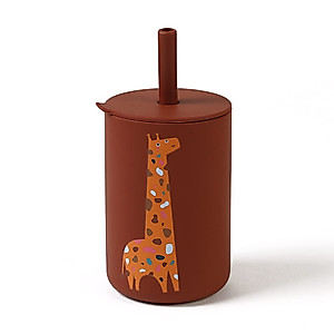 AmaizngM Silicone Toddler Mini Training Cup,Baby Small Straw Cup for Boy and Girl,BPA-Free,Unbreakable, 6+ months Sippy Cup (Giraffe)
