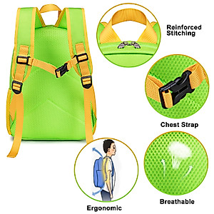 BTOOP Toddler Backpack Boys Cute Kids School Backpack Preschool Kindergarten Bookbags Nursery Daycare Toddler Bags, Tractor-fluorescent Green